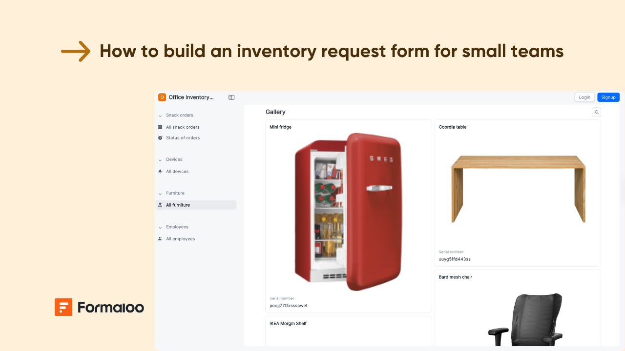 How to build an inventory request form for small teams - Formaloo